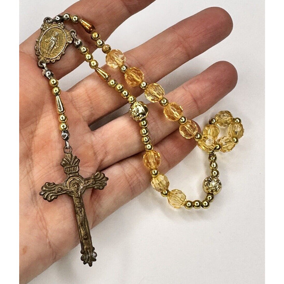 Jewelry | Christian Rosary Small Handheld Beads Cross Signed Chapel ...